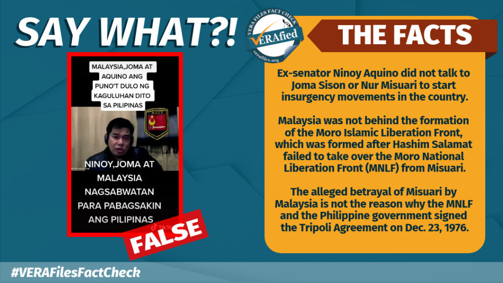 FACT CHECK: Video carries FALSE claims on Ninoy Aquino and MILF, MNLF ...