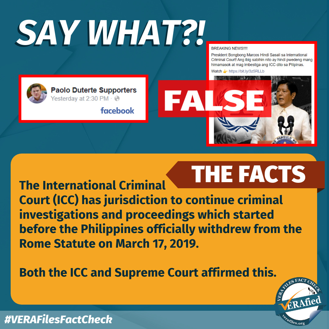 VERA FILES FACT CHECK: The ICC HAS jurisdiction to investigate in PH ...
