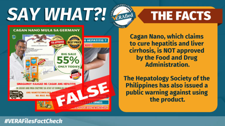 VERA FILES FACT CHECK: ‘Cagan Nano’ supplement NOT FDA-approved - VERA ...