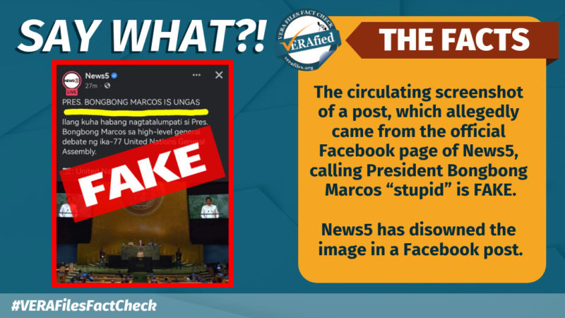 VERA FILES FACT CHECK: News5 did NOT call Marcos ‘ungas’ - VERA Files