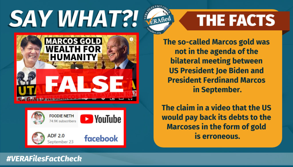 FACT CHECK: The ‘Marcos gold’ was not discussed in Marcos-Biden meeting FACT CHECK: The ‘Marcos gold’ was not discussed in Marcos-Biden meeting