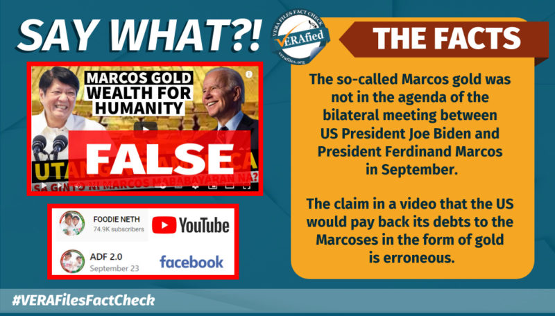 FACT CHECK: The ‘Marcos gold’ was not discussed in Marcos-Biden meeting