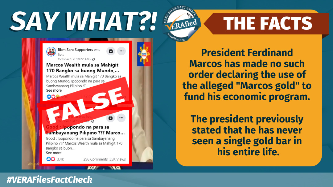 VERA FILES FACT CHECK: NO alleged ‘Marcos gold’ will be used for public ...