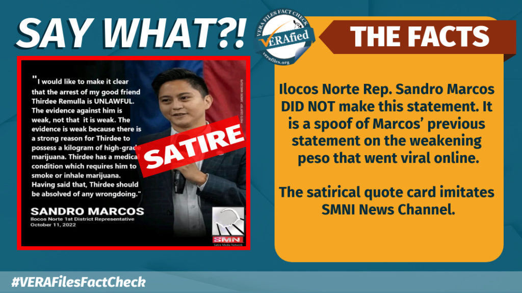 FACT CHECK: Sandro Marcos DID NOT say arrest of Remulla son is ‘unlawful’