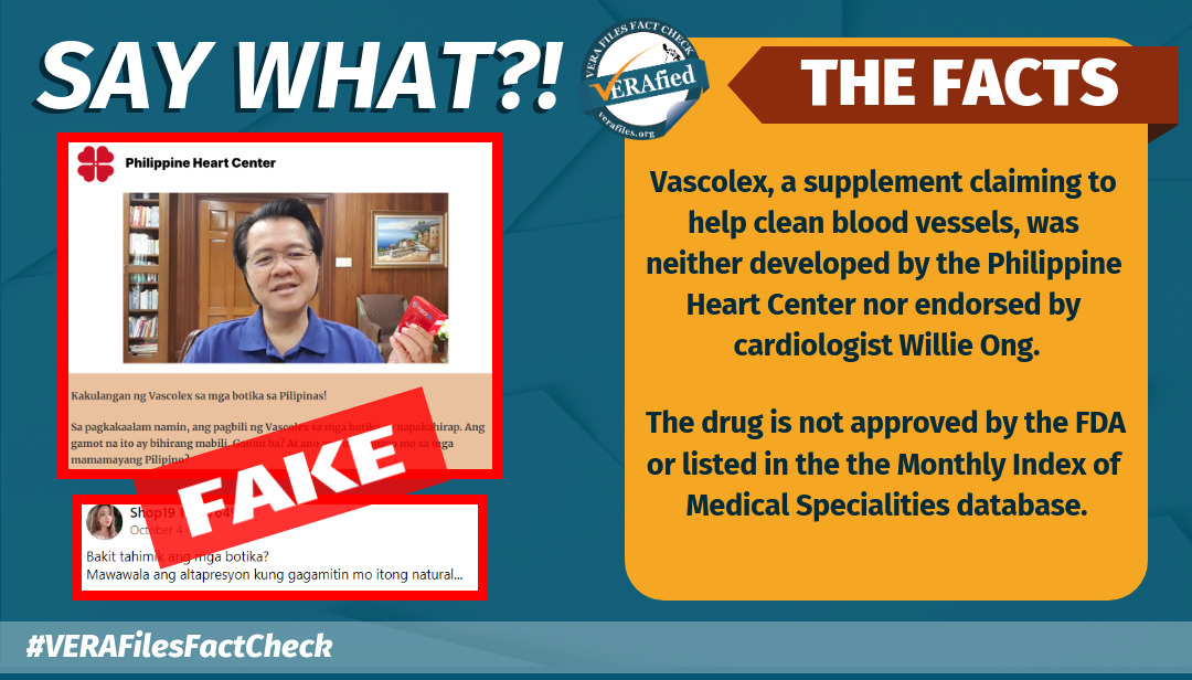 VERA FILES FACT CHECK: Ad for Philippine Heart Center’s alleged vascular supplement is FAKE; Not ...
