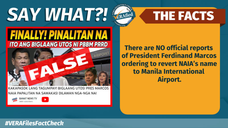 FALSE ‘NAIA reverting to MIA’ claim resurfaces