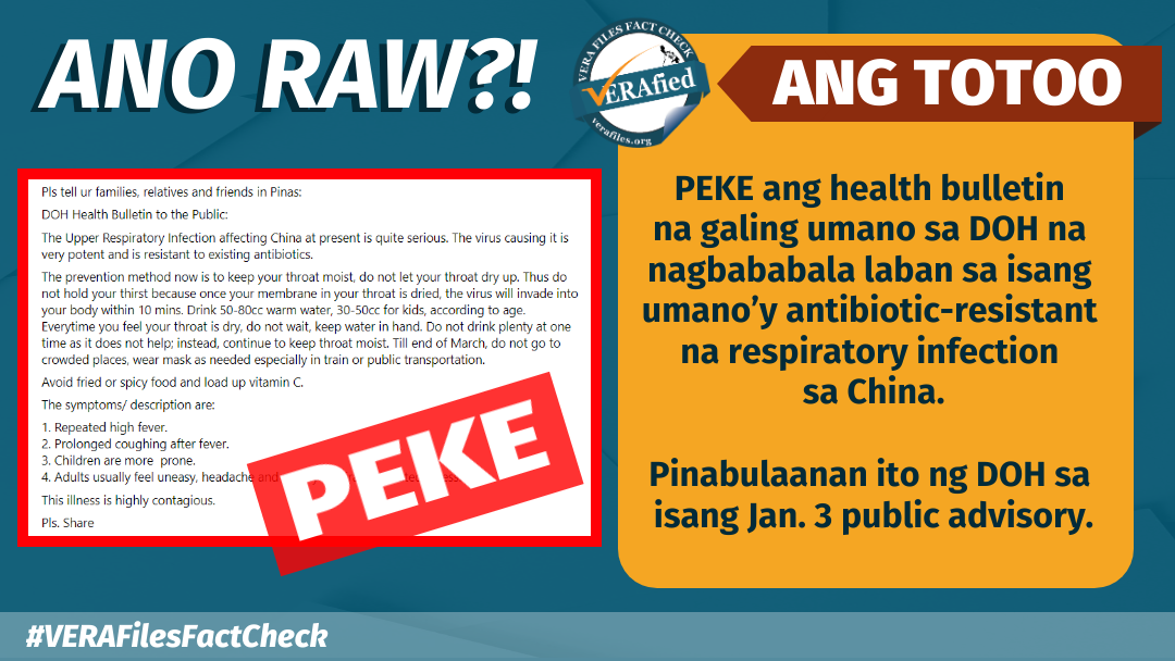 FAKE DOH advisory on ‘respiratory infection’ in China circulates