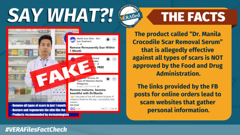 ‘Dr. Manila’ scar removal serum NOT FDA-approved