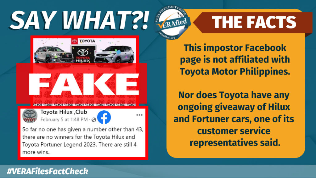 FAKE Toyota Hilux, Fortuner giveaway spreads among Filipinos
