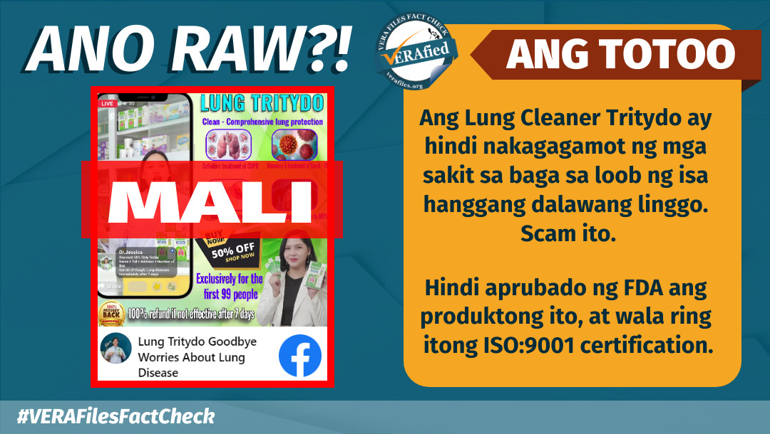More BOGUS ads on Lung Cleaner Tritydo circulate