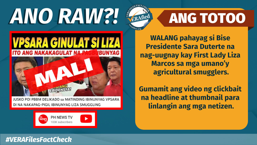 Sara Duterte did NOT link Liza Marcos to onion smuggling