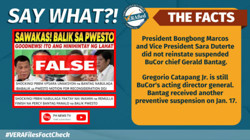 Bantag NOT back as BuCor chief
