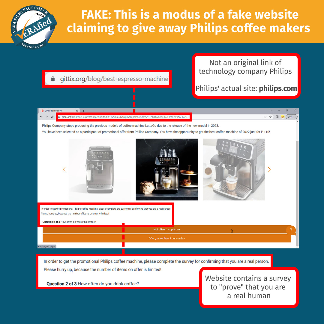 FB posts on coffee maker raffle are FAKE