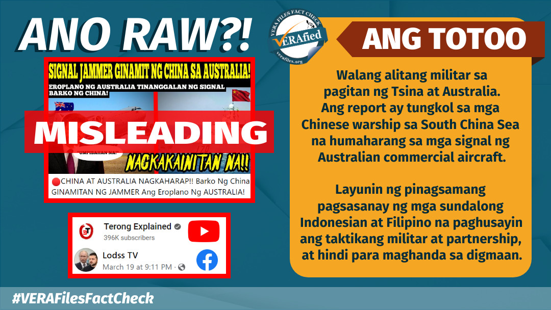 Video on China-Australia confrontation, Indonesia-PH military training MISLEADS