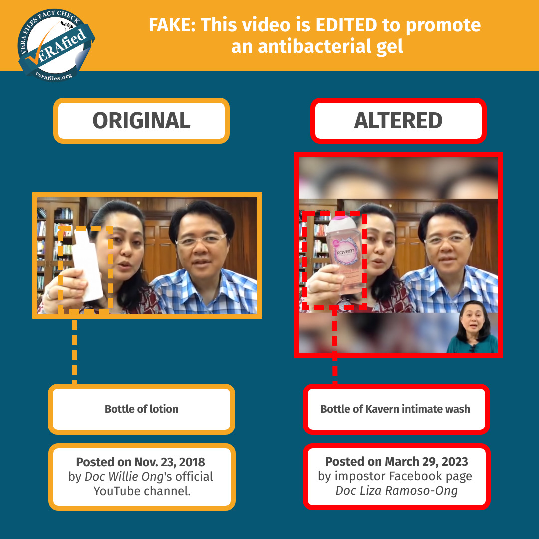 VERA FILES FACT CHECK: Doctors Willie Ong, Liza Ramoso-Ong NOT endorsing unregistered intimate ...