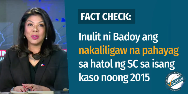 Lorraine Badoy Archives - VERA Files