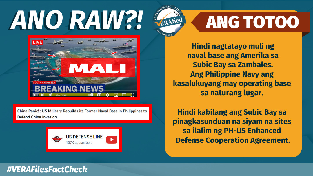 VERA FILES FACT CHECK: U.S. NOT rebuilding naval base in Subic Bay ...