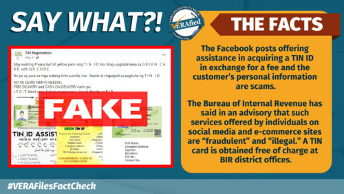 VERA FILES FACT CHECK: FB posts offering ‘TIN ID registration ...