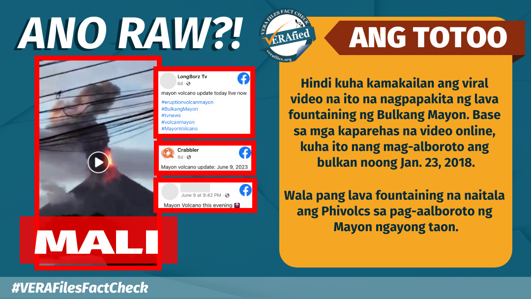 VERA FILES FACT CHECK: Another OLD video of Mayon’s lava fountain ...