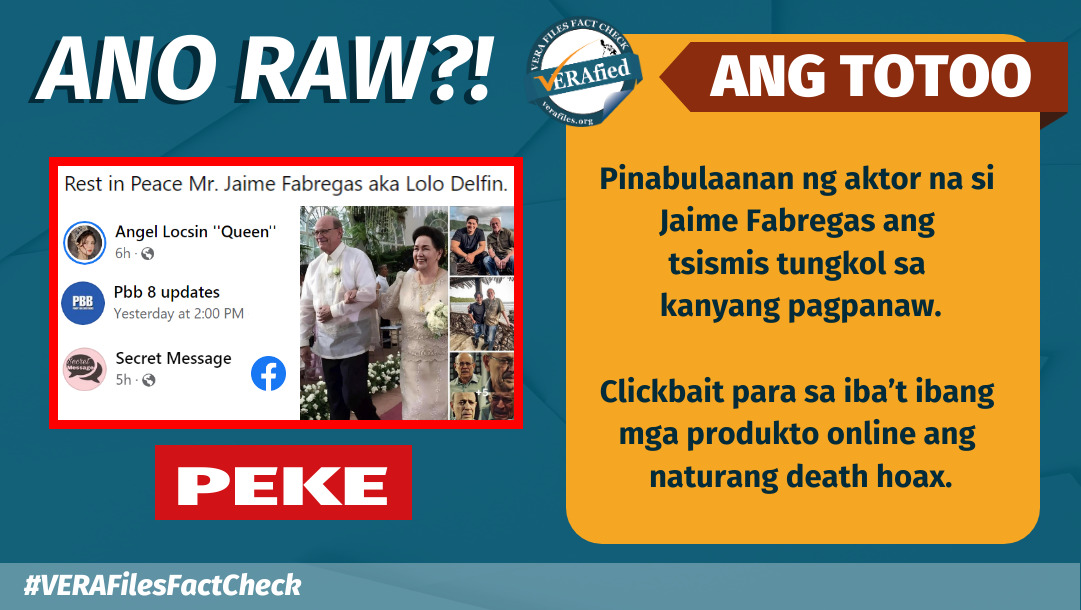 VERA FILES FACT CHECK: Jaime Fabregas DEATH HOAX used as product ...