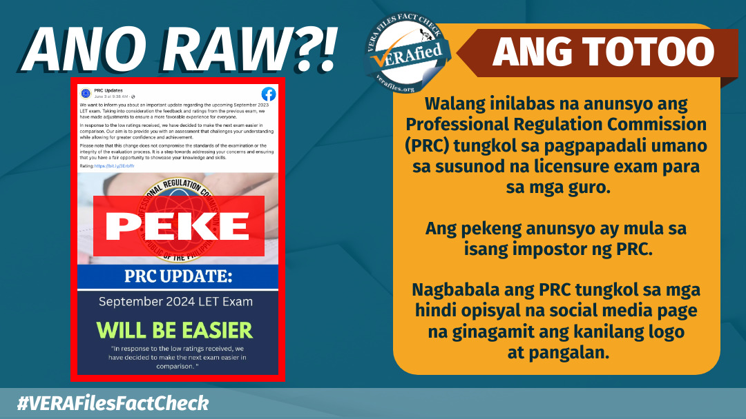 VERA FILES FACT CHECK: ‘PRC’ advisory on making LET ‘easier’ FAKE ... VERA FILES FACT CHECK: ‘PRC’ advisory on making LET ‘easier’ FAKE ...