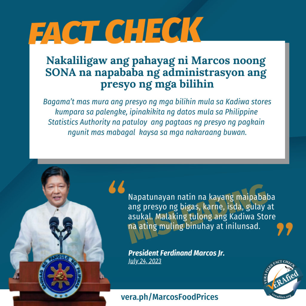 Marcos’ SONA report on decreasing food prices misleading