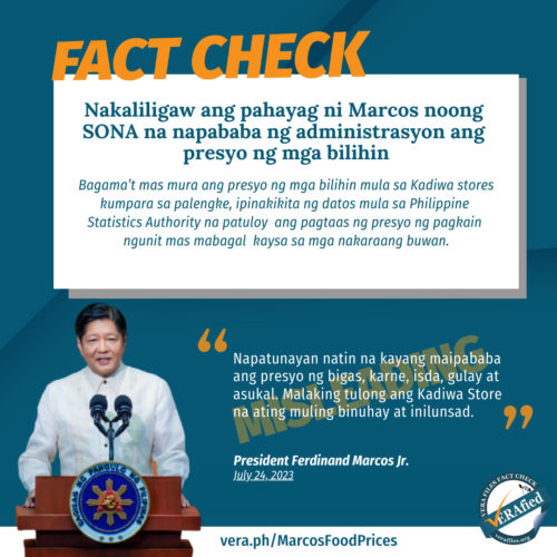 Marcos’ SONA report on decreasing food prices misleading