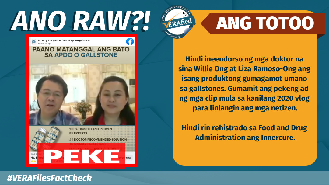 VERA FILES FACT CHECK: Ad for FAKE gallstone ‘cure’ circulates, uses ...