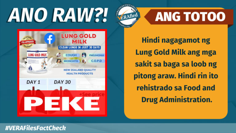 VERA FILES FACT CHECK: Mga FB page, nagbebenta ng PEKENG gatas na ‘panlinis ng baga’ - VERA Files