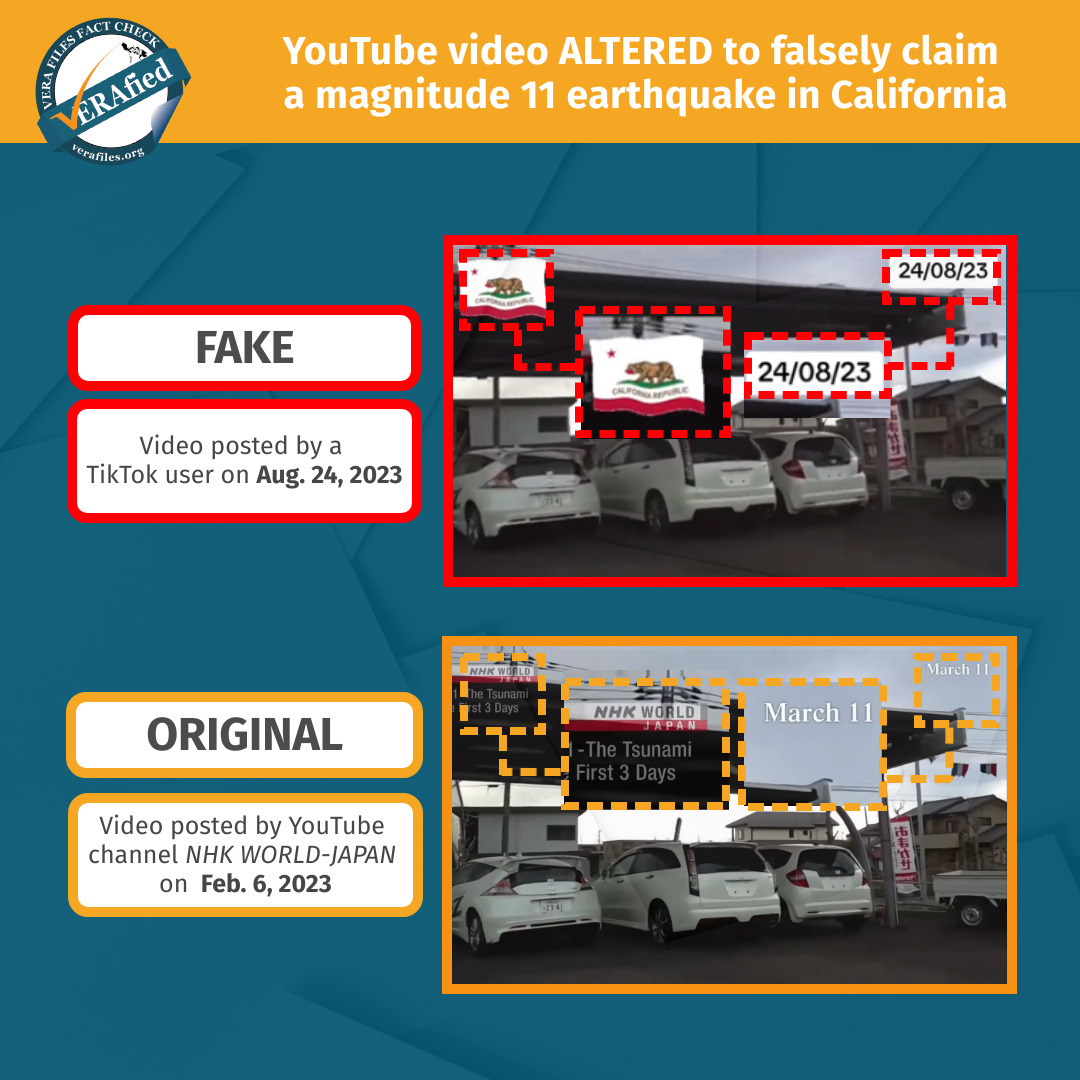 VERA FILES FACT CHECK: FALSE TikTok video on California quake reshared ...