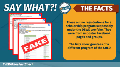 VERA FILES FACT CHECK: FAKE beneficiary list, online reg for ‘DSWD scholarship program ...