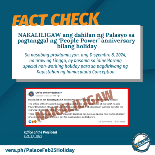 VERA FILES FACT CHECK: Katwiran ng Palasyo sa hindi pagsama ng ...