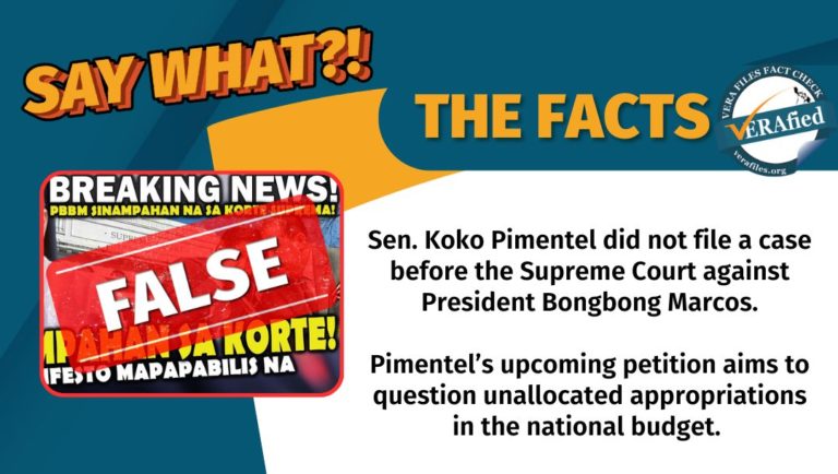 VERA FILES FACT CHECK: Sen. Pimentel did NOT file SC case vs Marcos ...