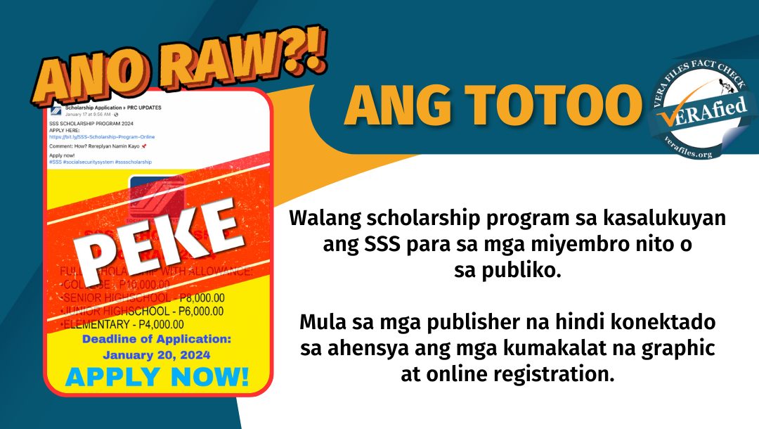 VERA FILES FACT CHECK: Circulating ‘SSS scholarship’ online ...