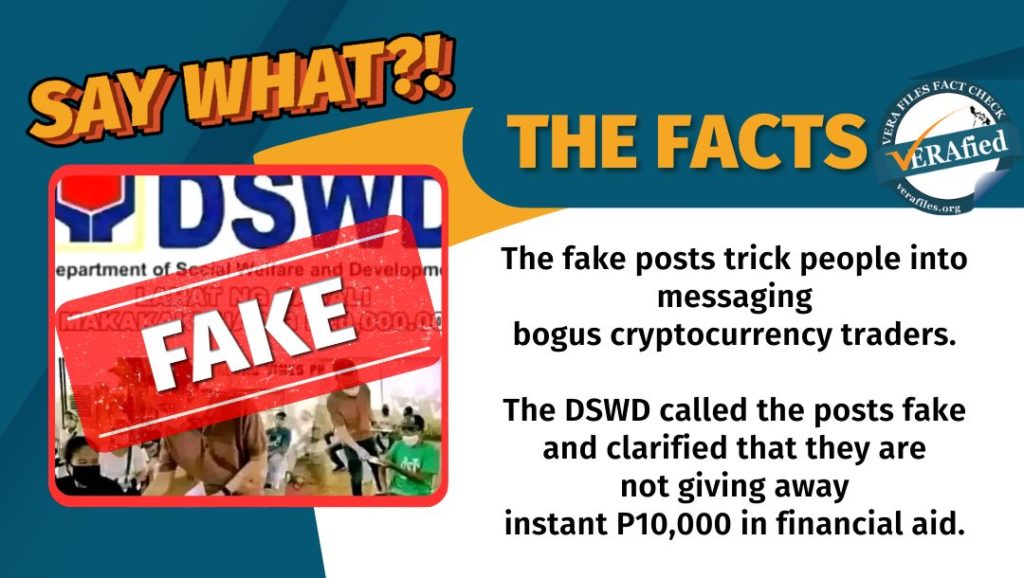 VERA FILES FACT CHECK: BOGUS 10k from DSWD bait for cryptocurrency scam ...