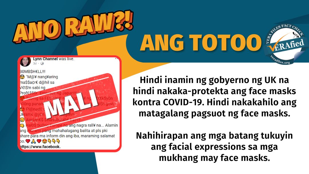 VERA FILES FACT CHECK: Filipina vlogger makes FALSE claims on face mask ...