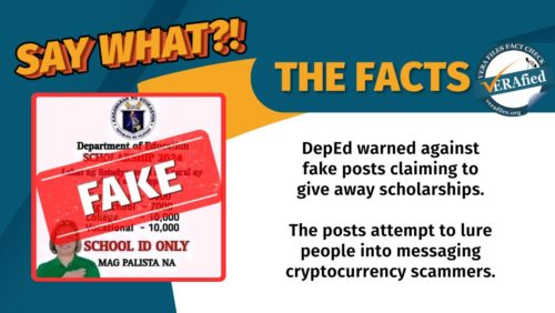 VERA FILES FACT CHECK: FAKE DepEd scholarship posts a bait for crypto ...