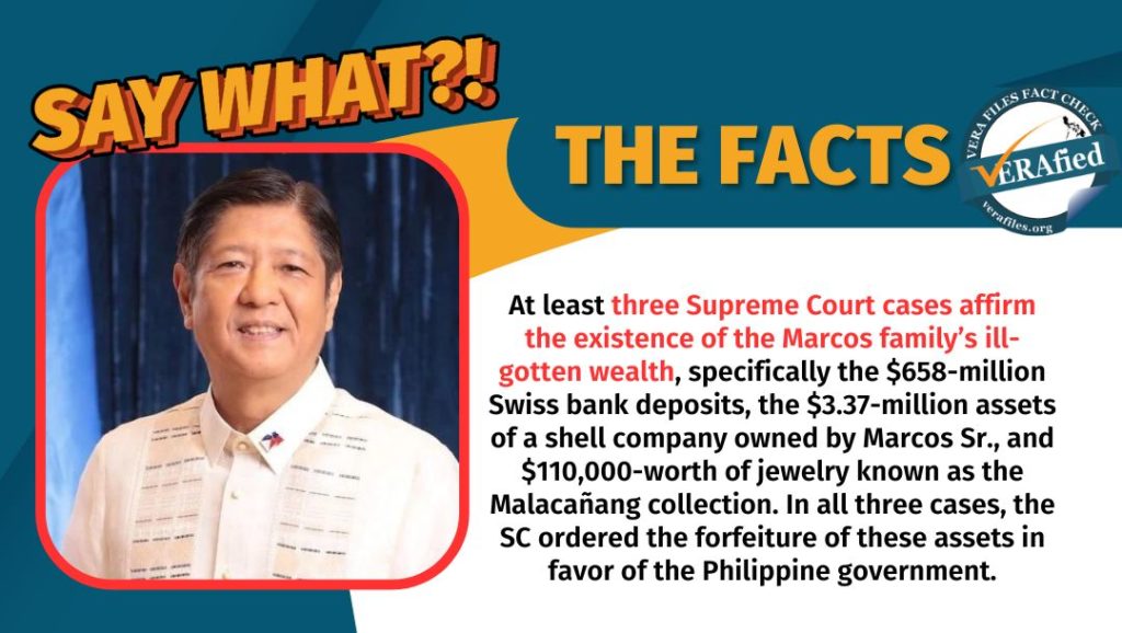 VERA FILES FACT CHECK: Marcos falsely claims ill-gotten wealth cases ...