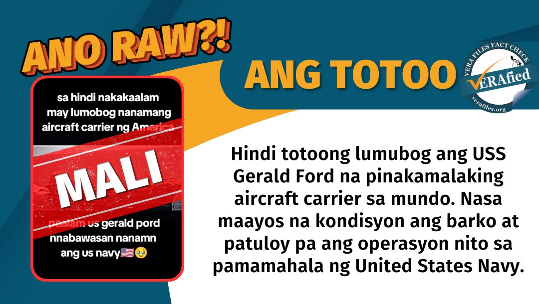 VERA FILES FACT CHECK: USS Gerald Ford DID NOT sink - VERA Files