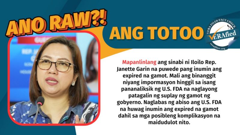 VERA FILES FACT CHECK: Pahayag ni Garin sa bisa ng mga expired na gamot ... VERA FILES FACT CHECK: Pahayag ni Garin sa bisa ng mga expired na gamot ...
