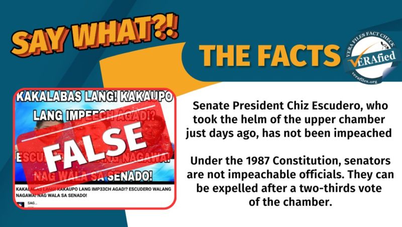 Chiz NOT impeached as Senate President