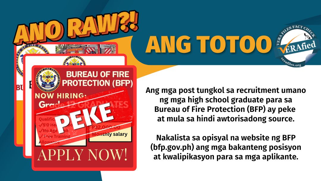 BFP ‘job hiring for high school grads’ FAKE