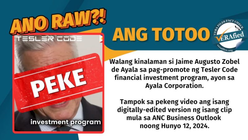PEKE ang 'Ayala Corporation' ad tungkol sa cryptocurrency