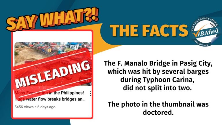 F. Manalo Bridge did NOT break during Typhoon Carina