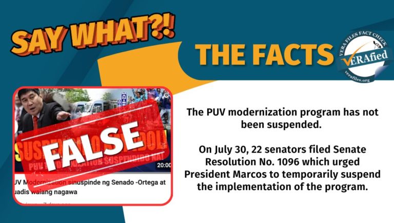 PUV modernization program NOT suspended