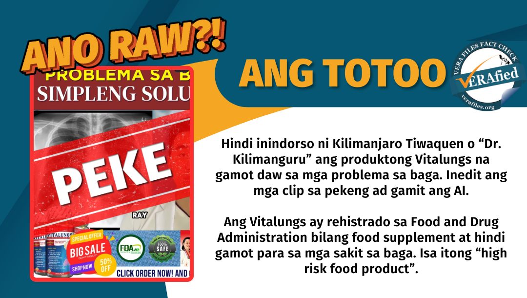 HINDI nag-endorso si Dr. Kilimanguru ng gamot sa sakit sa baga