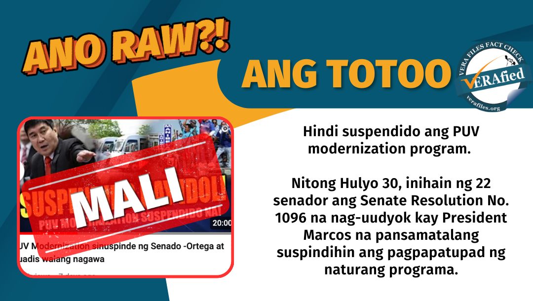 Puv Modernization Program Not Suspended