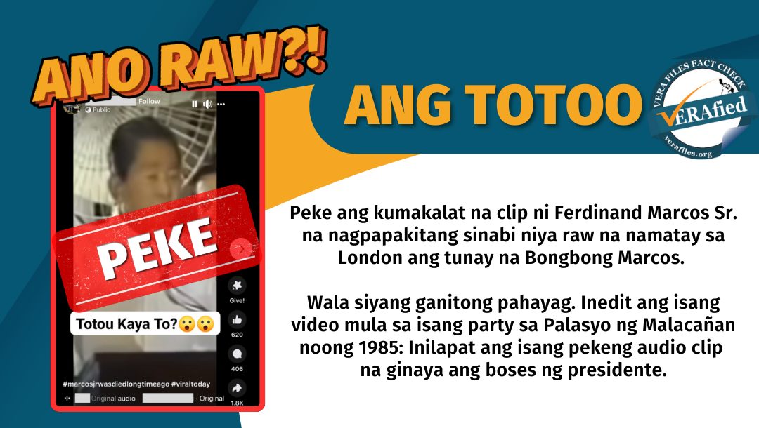 Video of Marcos Sr. saying his son 'died in London' FAKE