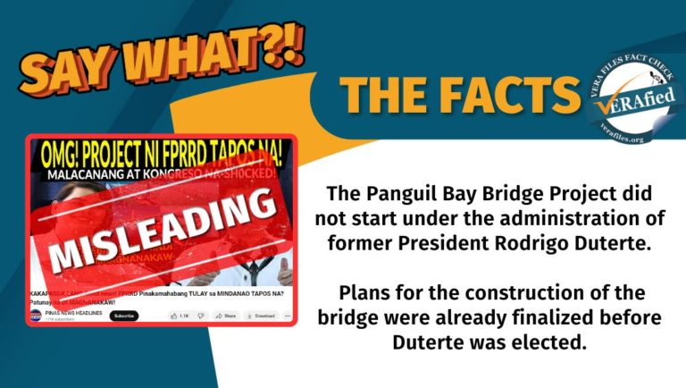 Panguil Bay Bridge Project did NOT start under Duterte