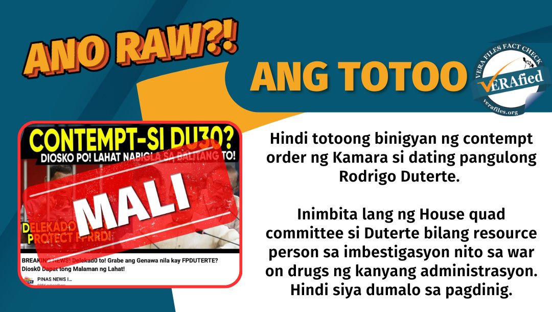NO House contempt order against Duterte
